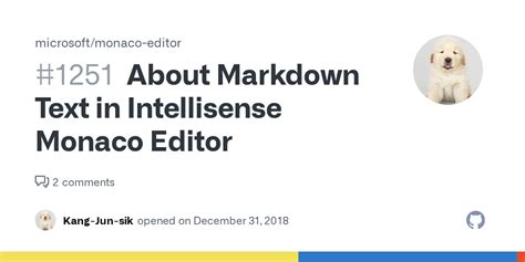About Markdown Text In Intellisense Monaco Editor · Issue 1251 · Microsoftmonaco Editor · Github