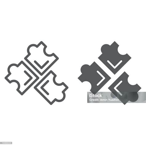 퍼즐 라인과 문양 아이콘 레저 및 게임 퍼즐의 조각 벡터 그래픽 흰색 바탕에 선형 패턴 0명에 대한 스톡 벡터 아트 및 기타 이미지 Istock