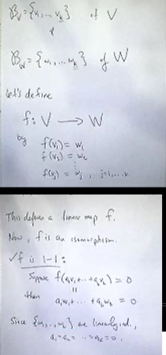 Linear Algebra Showing 2 Vector Spaces Are Isomorphic Mathematics