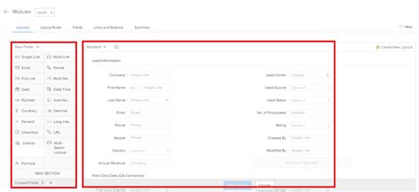 Customize Zoho Crm Lead Layout Ga Connector