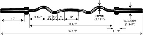 54 5 Olympic Black Oxide E Z Curl Bar Ivanko Obz 55