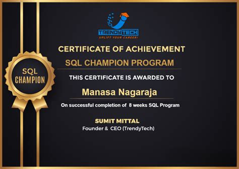SQL Champion Program By Sumit Sir