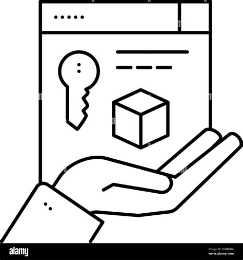 Security Digital Processing Line Icon Vector Illustration Stock Vector Image And Art Alamy