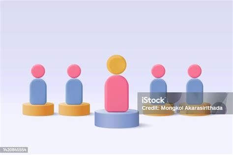 팀워크의 팀 리더 상징에있는 3d 사람들 문제 해결 사람들과 리더십 연결에서의 비즈니스 도전 파트너십 개념 3d 팀워크 아이디어 아이콘 벡터 렌더링 일러스트 레이 션 3차원