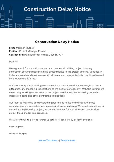 Construction Delay Letter At Betty Sansbury Blog