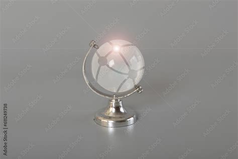 World Globe Isolated On A Grey Background Virtual Planet Earth Where Every Detail Is
