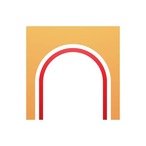 주황색과 빨간색 아치 모양의 문자 N 아이콘 프리미엄 벡터