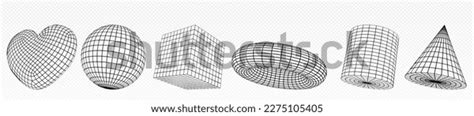3d Set Wireframe Geometric Figures Isolated Stock Vector Royalty Free 2275105405 Shutterstock