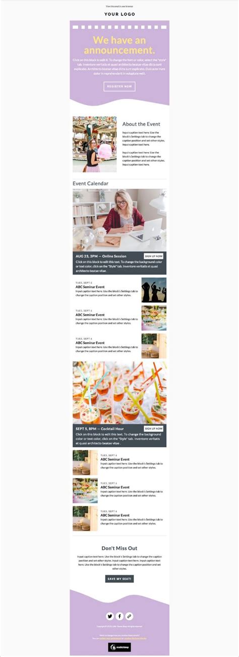 Mailchimp Event Email Templates Email Marketing Template Event Marketing Event