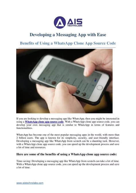 Ppt Developing A Messaging App With Ease Benefits Of Using A Whatsapp Clone App Source Code