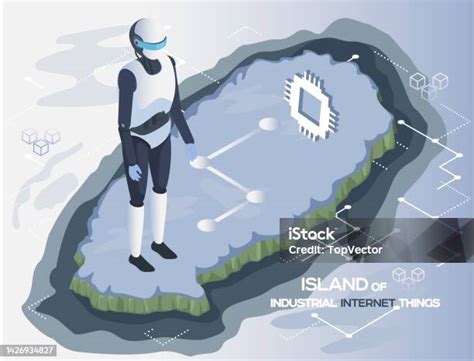 사물의 산업 인터넷 방문 페이지 로봇 사이버네틱 유기체는 디지털 인터페이스와 함께 작동합니다 0명에 대한 스톡 벡터 아트 및 기타 이미지 Istock