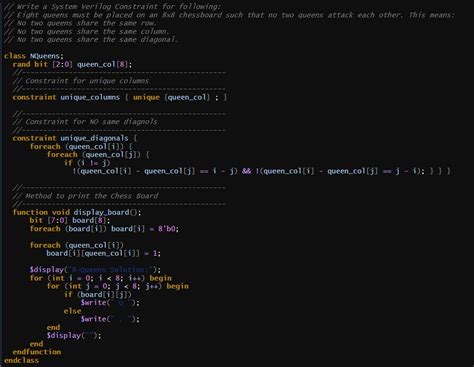 Pankaj Loungani On Linkedin Problemsolving 8queens Systemverilog Verification Constraints