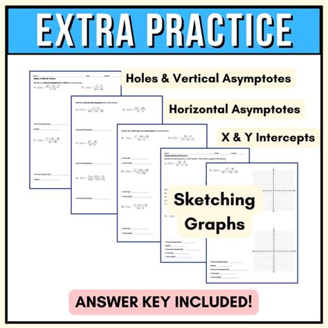Graphs Of Rational Functions Guided Notes And Practice Worksheets For Precalc