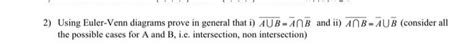 Solved 2 Using Euler Venn Diagrams Prove In General That I Chegg Com