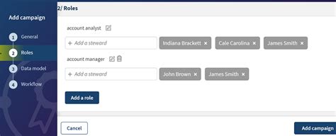 defining roles in the merging campaign talend data stewardship user guide help
