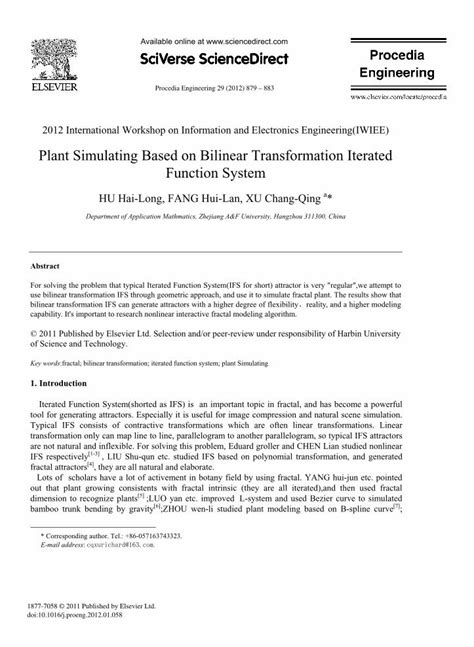 Pdf Plant Simulating Based On Bilinear Transformation Iterated