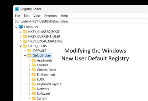Modify Or Add To The New Default User Registry The Tech Journal