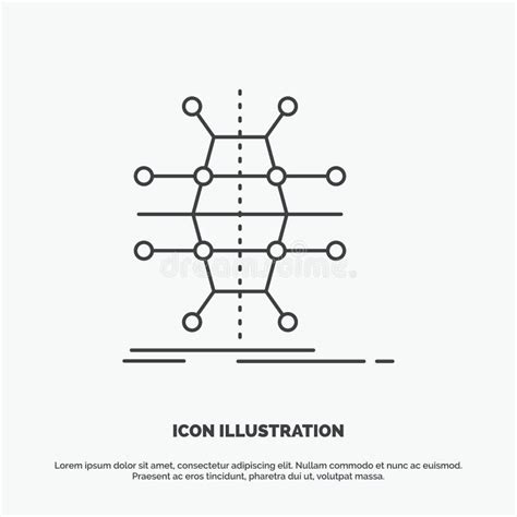 Distribution Grid Infrastructure Network Smart Icon Line Vector