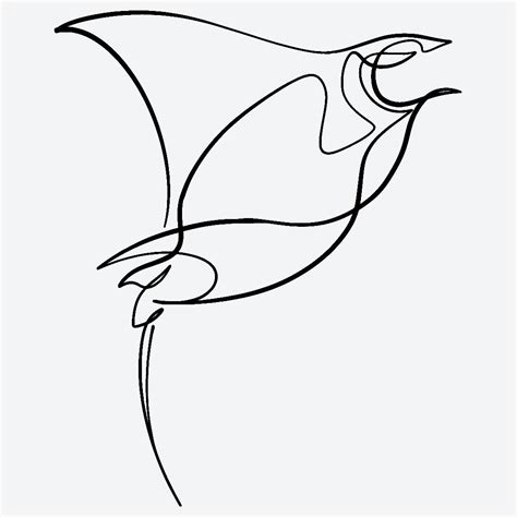 Manta Ray Line Tattoo