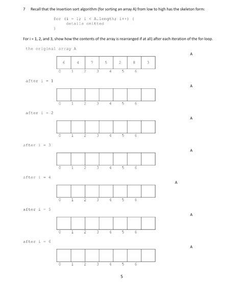 Solved 7 Recall That The Insertion Sort Algorithm For