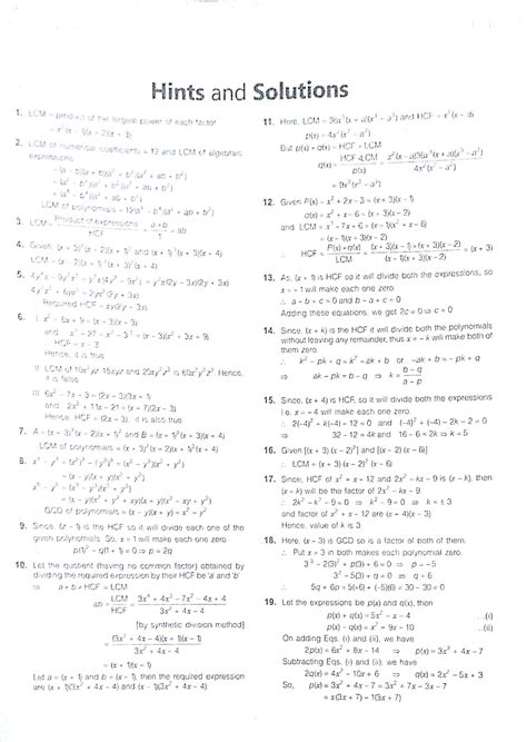 Hcf And Lcm Of Polynomials Math Capsule