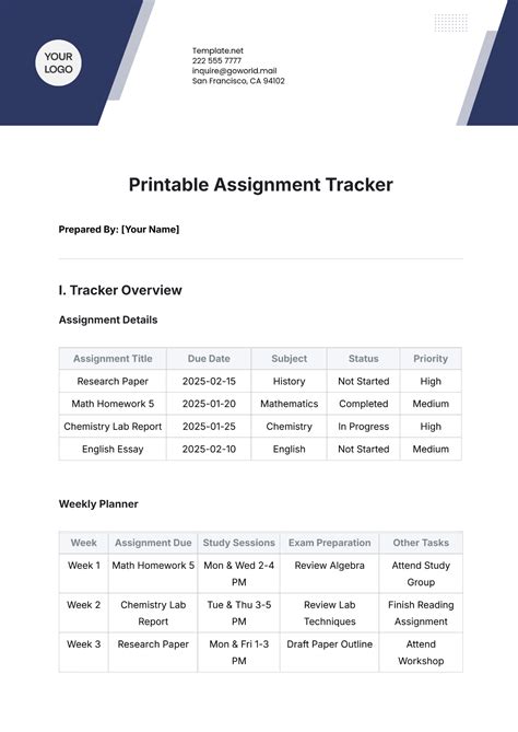 Free Task Tracker Templates Editable And Printable