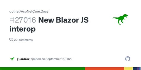 New Blazor Js Interop · Issue 27016 · Dotnetaspnetcoredocs · Github