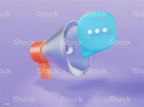 거품과 세 개의 점이 격리된 배경 3d 렌더링이 있는 유리형태 스타일의 스피커 3차원 형태에 대한 스톡 사진 및 기타 이미지 3차원 형태 Publicity Event