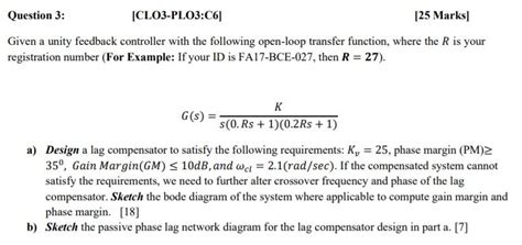 Solved Question 3 Clo3 Plo3c6 25 Marks Given A Unity