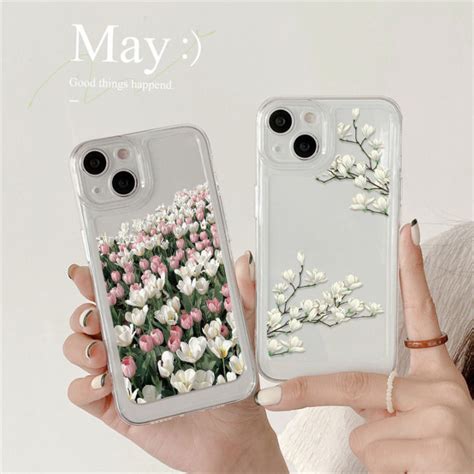 เคส สําหรับ Iphone 11 13 14 12 15 Pro Max 7 8 Se Plus Xr X Xs เคสไอโฟน ดอกไม้ เคสโทรศัพท์มือถือ