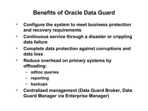 Oracle Dataguard Overview Ppt