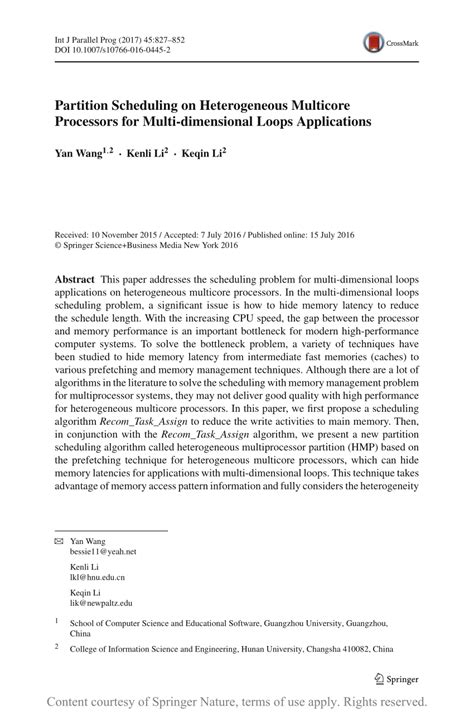 Partition Scheduling On Heterogeneous Multicore Processors For Multi Dimensional Loops Applications