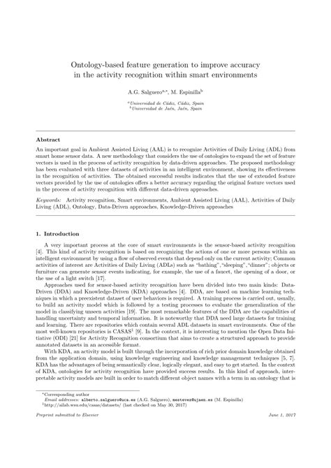 Pdf Ontology Based Feature Generation To Improve Accuracy Of Activity