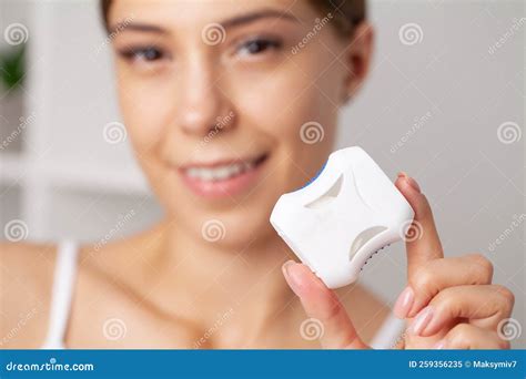 Close Up Of A Woman Flossing His Teeth With Dental Floss Stock Image Image Of Hygiene Dental
