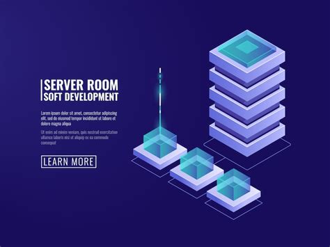 Cloud Computing Technology Remote Data Storage Server Room Data Center Concept Cloud Database