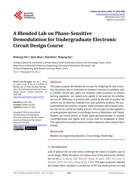 Pdf A Blended Lab On Phase Sensitive Demodulation For Undergraduate Electronic Circuit Design Pdf A Blended Lab On Phase Sensitive Demodulation For Undergraduate Electronic Circuit Design
