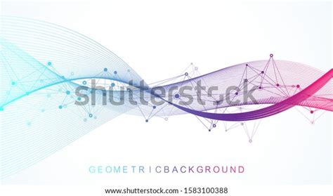 Digits Abstract Background Connected Lines Dots Stock Vector Royalty