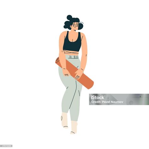 스포츠 와 여자 성격 서 와 매트 에서 관여되는 육체적인 활동 벡터 일러스트 개념에 대한 스톡 벡터 아트 및 기타 이미지 Istock