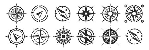 Premium Vector Compass Vector Icons Of North South East And West Direction
