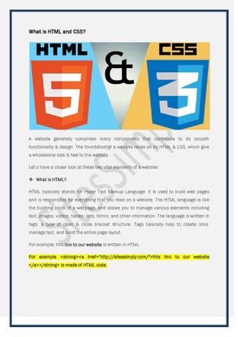 What Is HTML And CSS By Sites Issuu