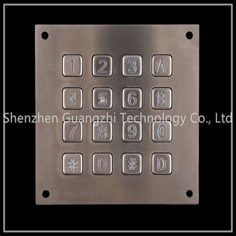 Metal Backlit Numeric Keypad Ss 4x4 Matrix Keyboard For Vending Machine