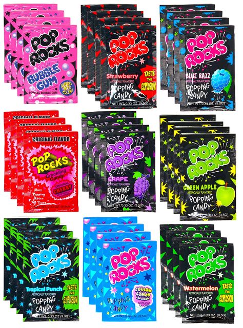 Pop Rocks Classic Popping Candy Variety Pack Watermelon Bubblegum
