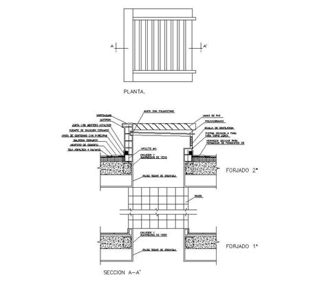 Plan And Sectional Detail Of A Structure D View Layout File In Dwg Format Cadbull