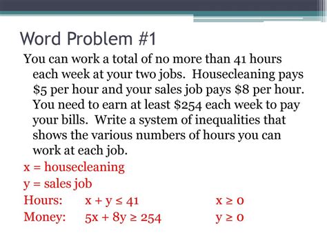 6 6 Systems Of Linear Inequalities Word Problems Ppt Download