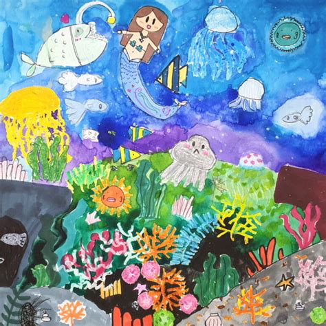 아름다운 숲속 인어공주와 함께권윤솔 내가 사랑하는 바다 국제 어린이 환경 그림대회｜휴먼인러브