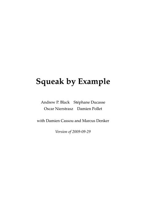Pdf Squeak By Example
