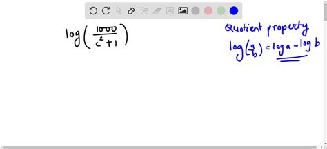 SOLVED Use The Quotient Property Of Logarithms To Write The Logarithm As A Difference Of