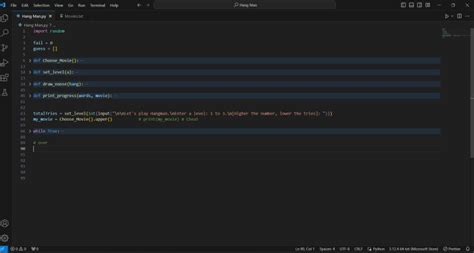 Completed The Hangman Game In Python Funny How A Game That Took Me Over A Week To Develop Is