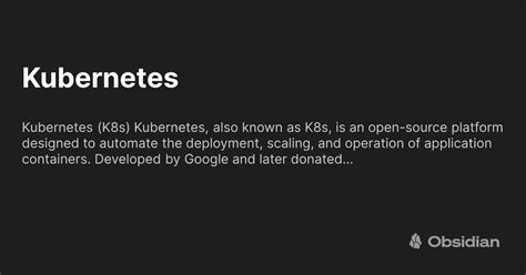 Kubernetes Obsidian Publish