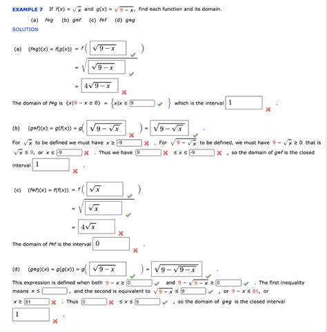 Solved Example 7 If Fx X And Gx 9 X Find Each